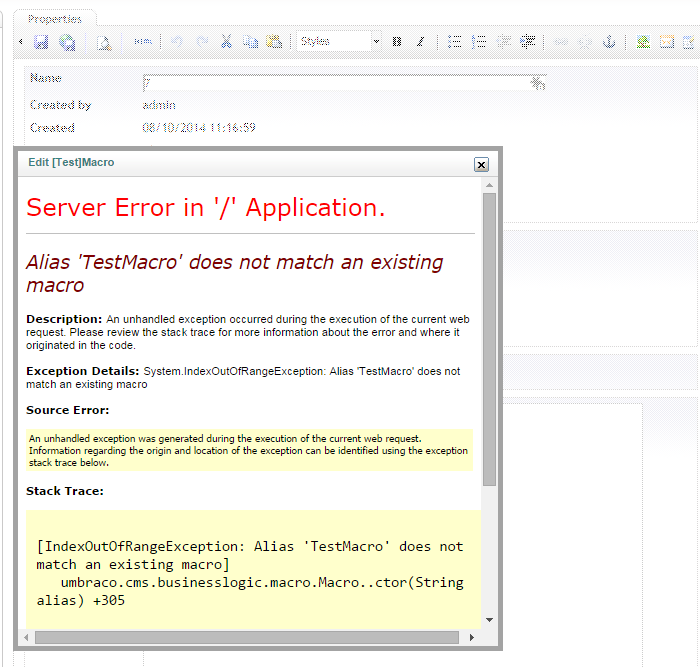 cant insert a marco that alias contains in tinymce